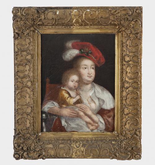 ATRIBUIDO A CHRISTIAN WILHEM DIETRICH (1712-1774), RETRATO DE MADRE E ...