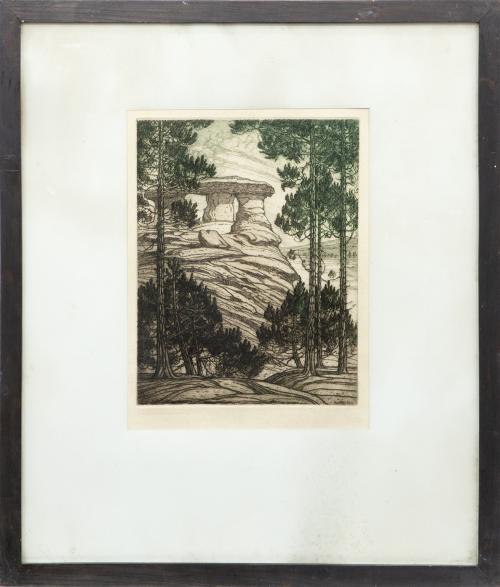 MANUEL CASTRO GIL (Lugo, 1891 - Madrid, 1963), PAISAJE GALLEGO, Grabado ...